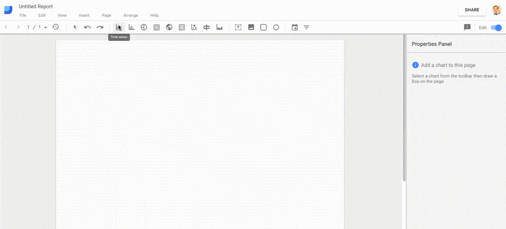 Adding chart to data studio