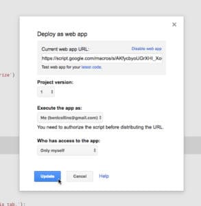 Show data from GitHub's API in Google Sheets, with Apps Script & Oauth
