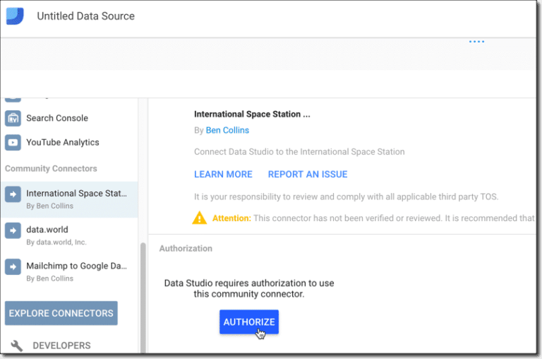 Community Connectors: Native data connectors for Google Data Studio