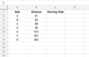 Running total calculations in Google Sheets, using Array Formulas