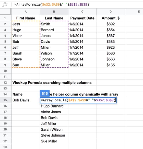 How To Vlookup Multiple Criteria And Columns In Google Sheets
