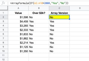How do array formulas work in Google Sheets? Get the lowdown here.