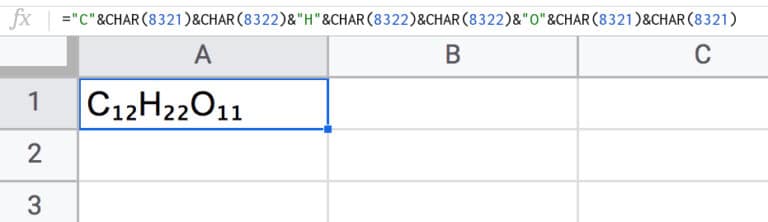 How To Add Subscript and Superscript In Google Sheets