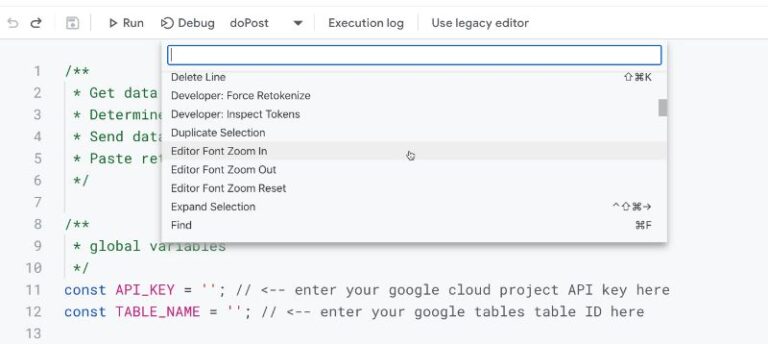 Guide To The New Google Apps Script IDE Covering 135 Features