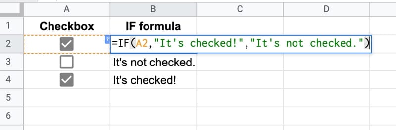 IF Function Checkbox