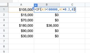 IF Function in Google Sheets