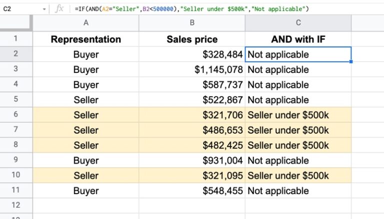 The AND Function in Google Sheets