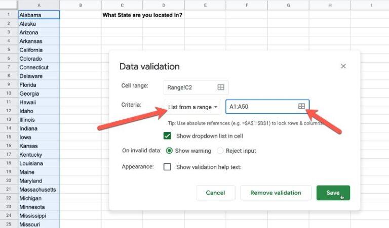 How To Create A Google Sheets Drop Down Menu