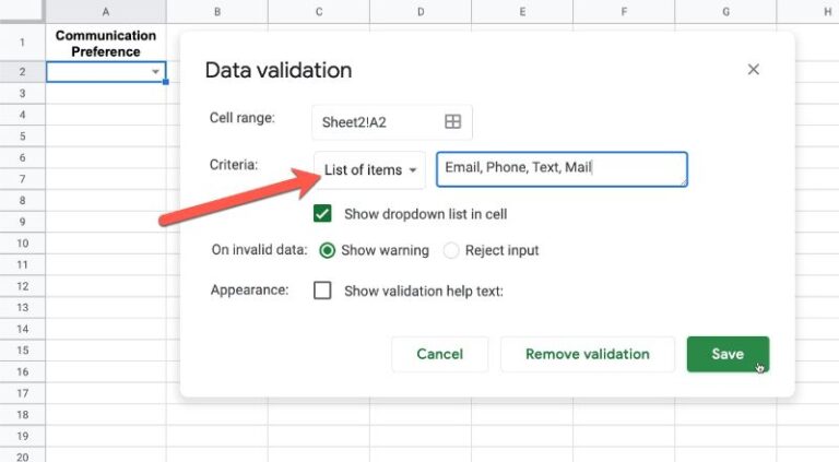 How To Create A Google Sheets Drop Down Menu