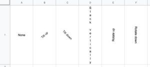 Using Text Rotation to Create Custom Table Headers in Google Sheets