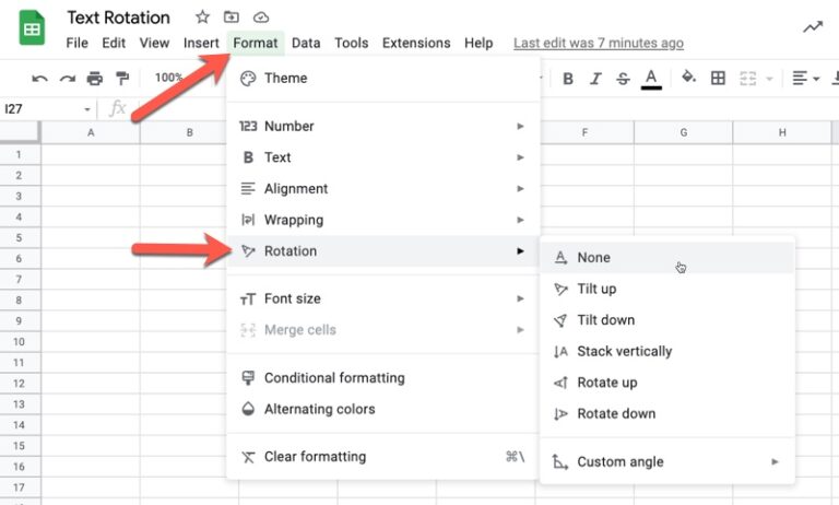 Using Text Rotation to Create Custom Table Headers in Google Sheets