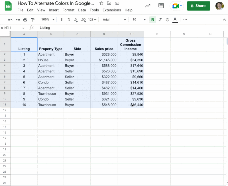 How To Use Google Sheets To Color Every Other Row Tech Guide