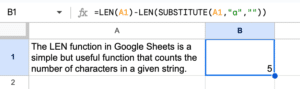 The LEN Function in Google Sheets