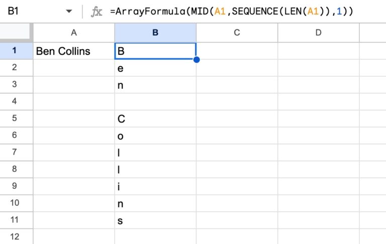 The LEN Function in Google Sheets