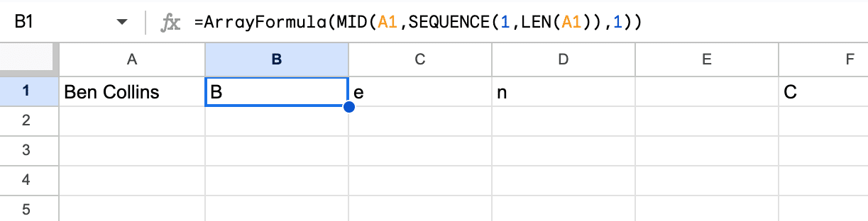 The LEN Function in Google Sheets
