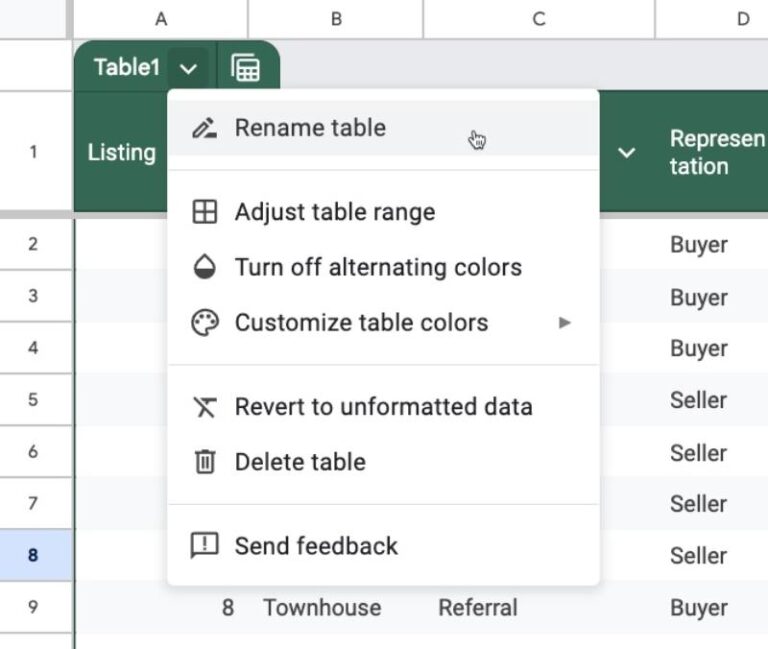 The Complete Guide to Tables in Google Sheets
