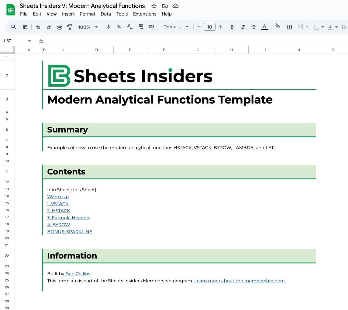 Sheets Insiders 9: Modern Analytical Functions Part II
