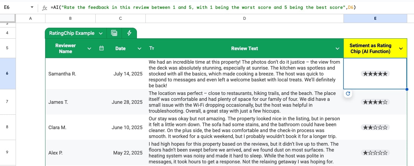 How to use the AI Function in Google Sheets (with 10 examples)